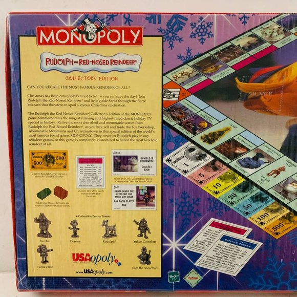 Hasbro | Games | Vintage Monopoly Rudolph The Red Nosed Reindeer ...